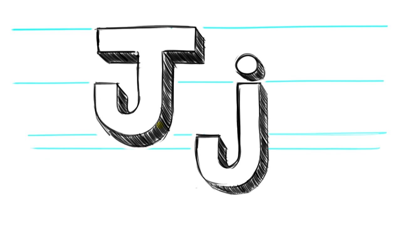 How To Draw 3D Letters J Uppercase J And Lowercase J In 90 Seconds 