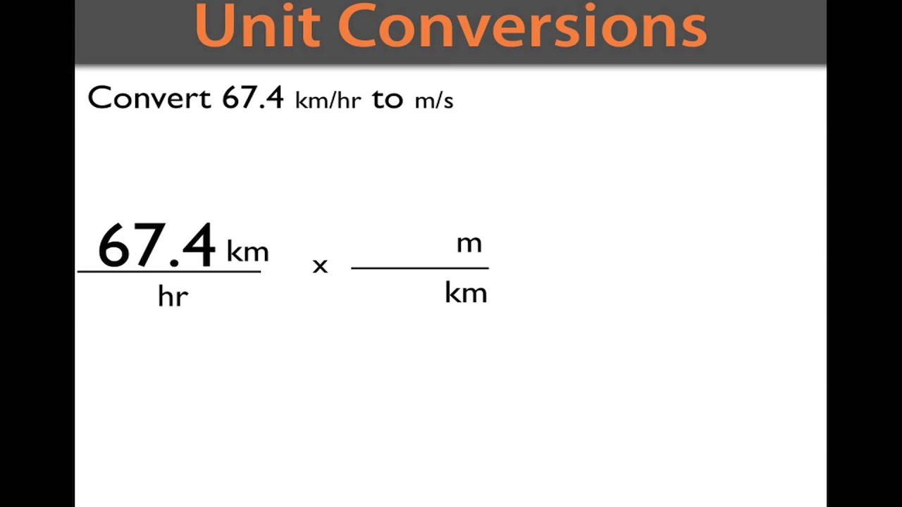 How To Convert Km hr To M s YouTube