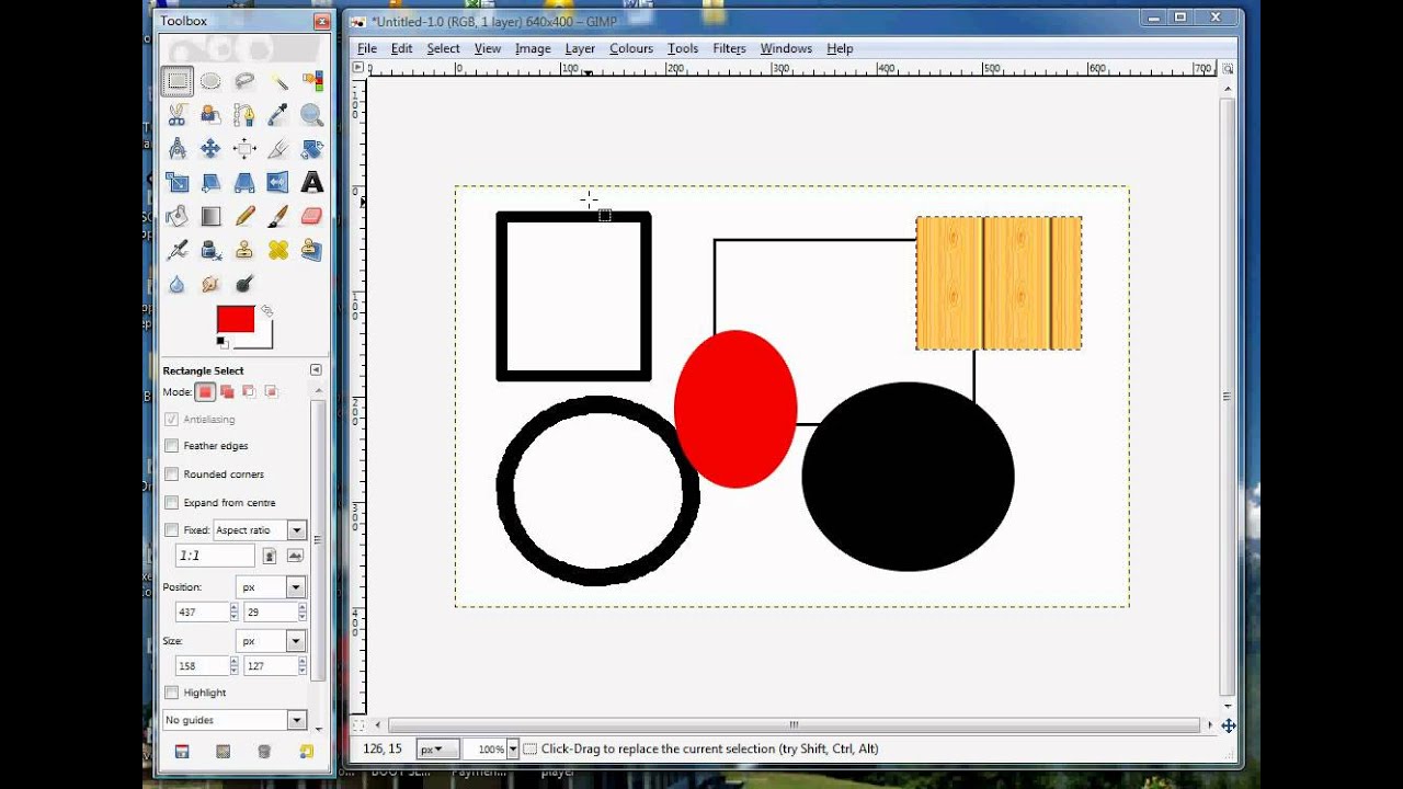 Gimp Tips Draw Add Basic Shapes Circle Square Rectangle