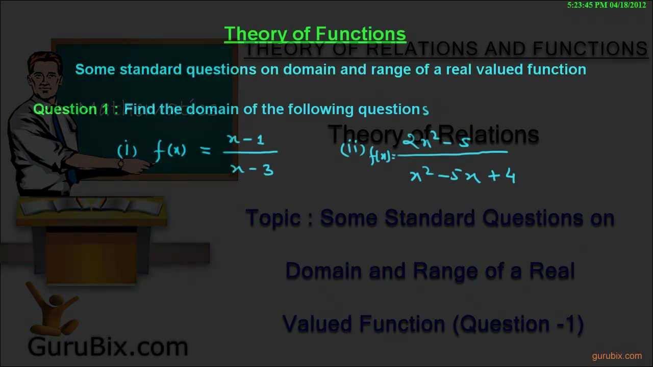 How To Find Domain And Range Of A Real Valued Function Part 1 Theory Of Functions Math