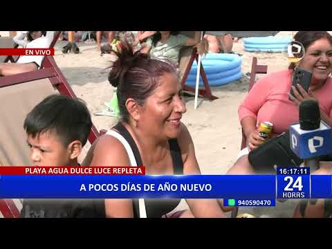 Aprovechan los últimos días del 2024: familias visitan playa Agua Dulce de Chorrillos