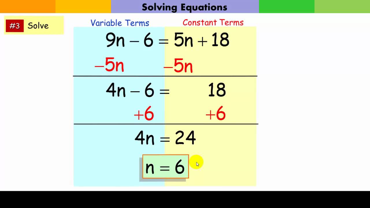 Solving Multi Step Equation Worksheet