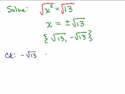 Square Root Property of Equations 1 - YouTube