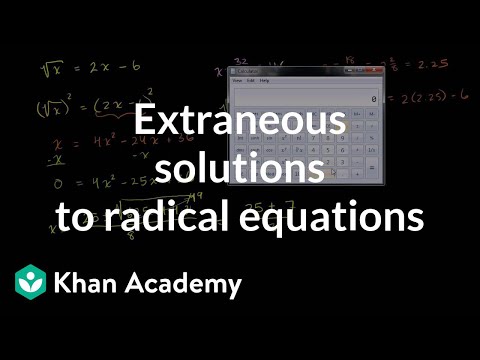 Extraneous Solutions to Radical Equations ( Video ) | Algebra | CK-12 ...
