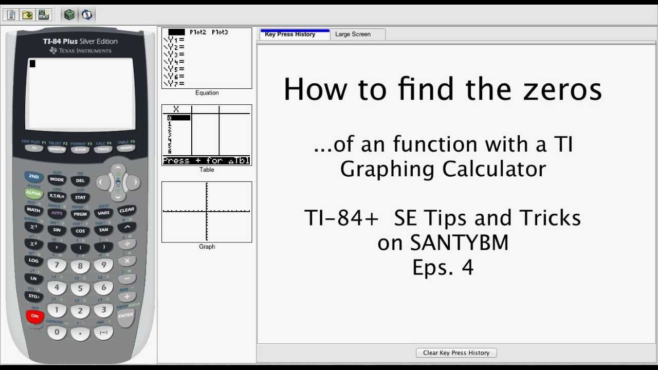 Find The Zeros Of An Equation With A TI 84 Calculator TI84 SE Tips 