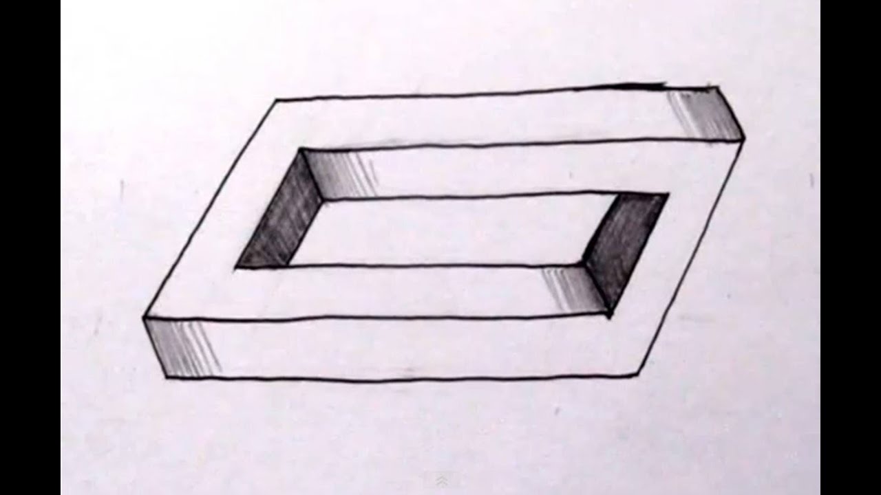 How To Draw The Impossible Penrose Rectangle Cool Optical Illusion 