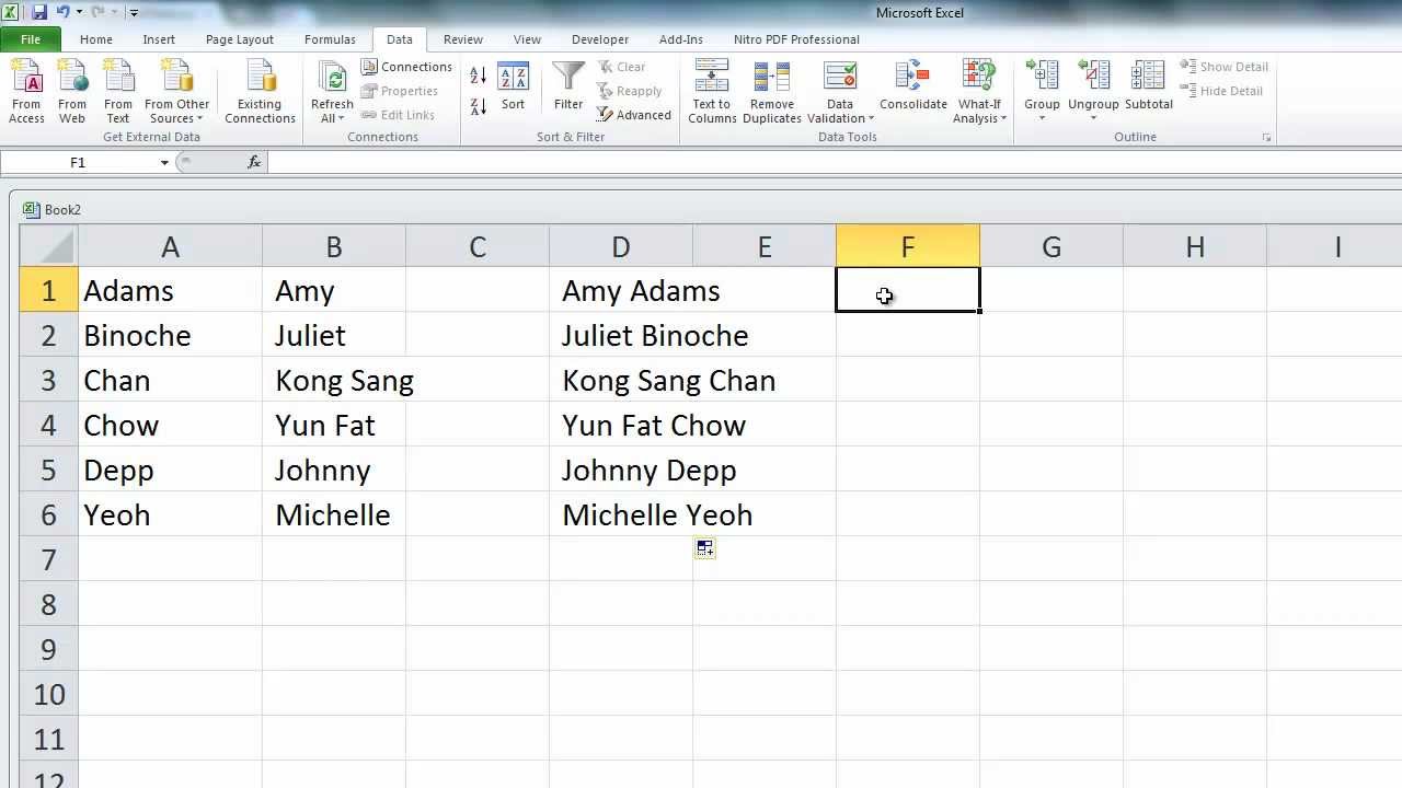  Excel Switch last name first To first name first YouTube