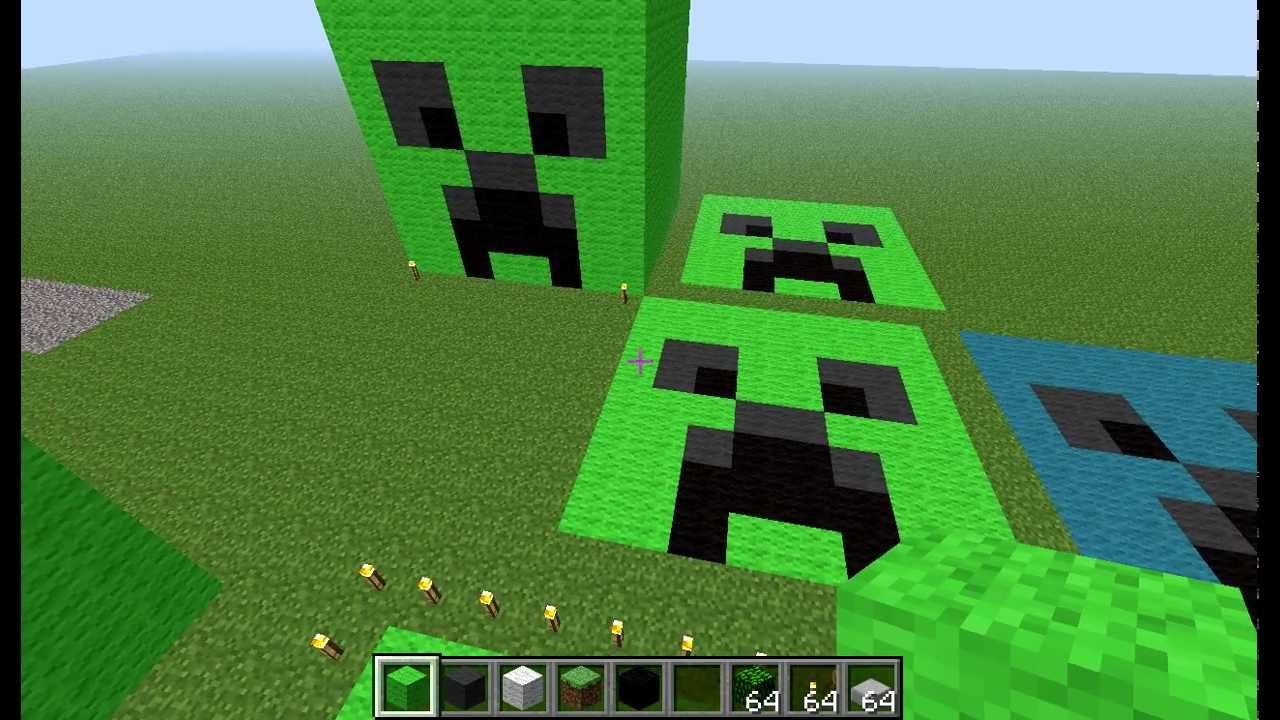 Minecraft How To Make A Creeper Face YouTube