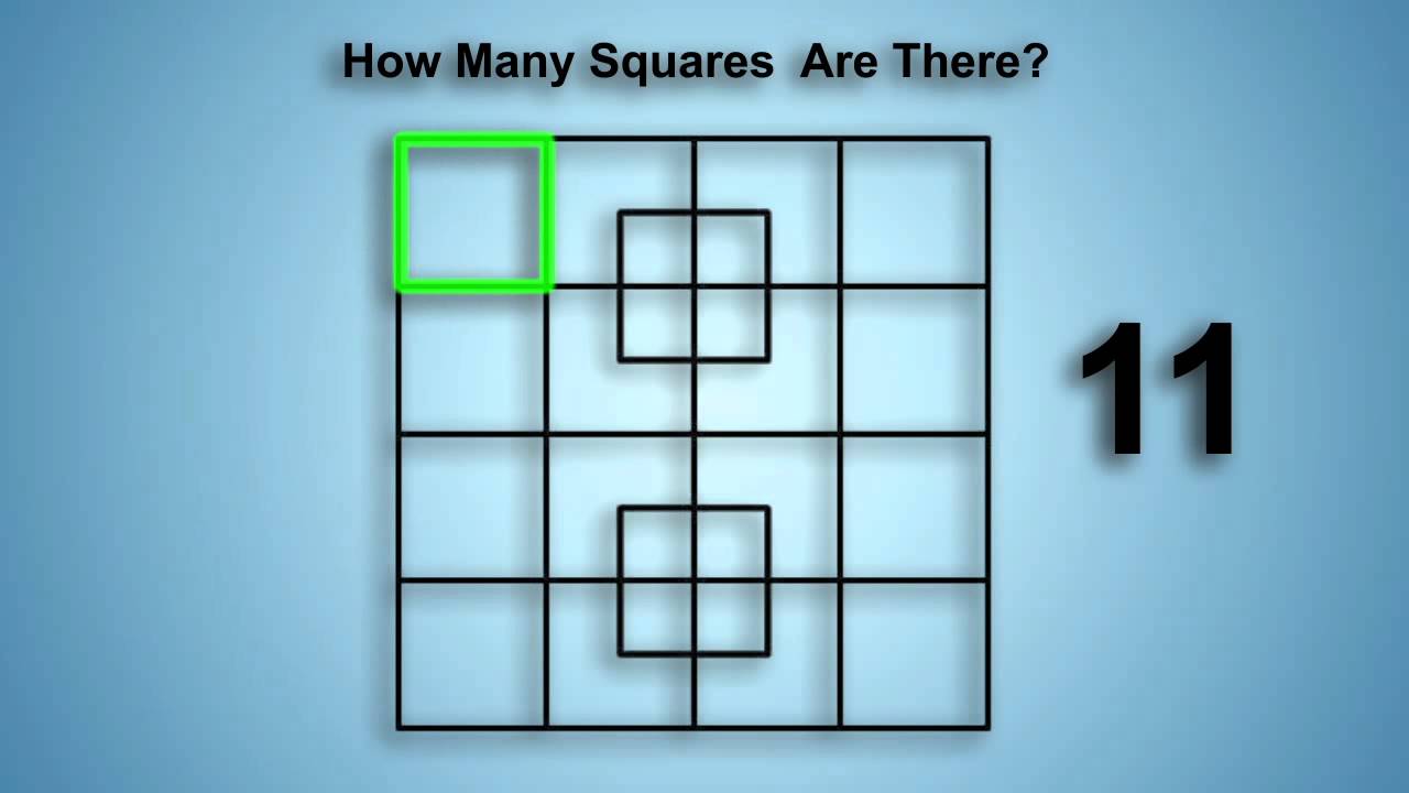 How Many Squares Are There Puzzle Solution YouTube