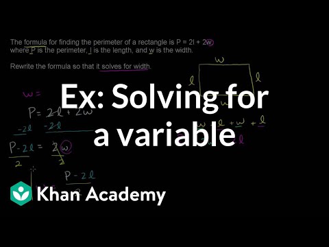 Example of Solving for a Variable ( Video ) | Algebra | CK-12 Foundation
