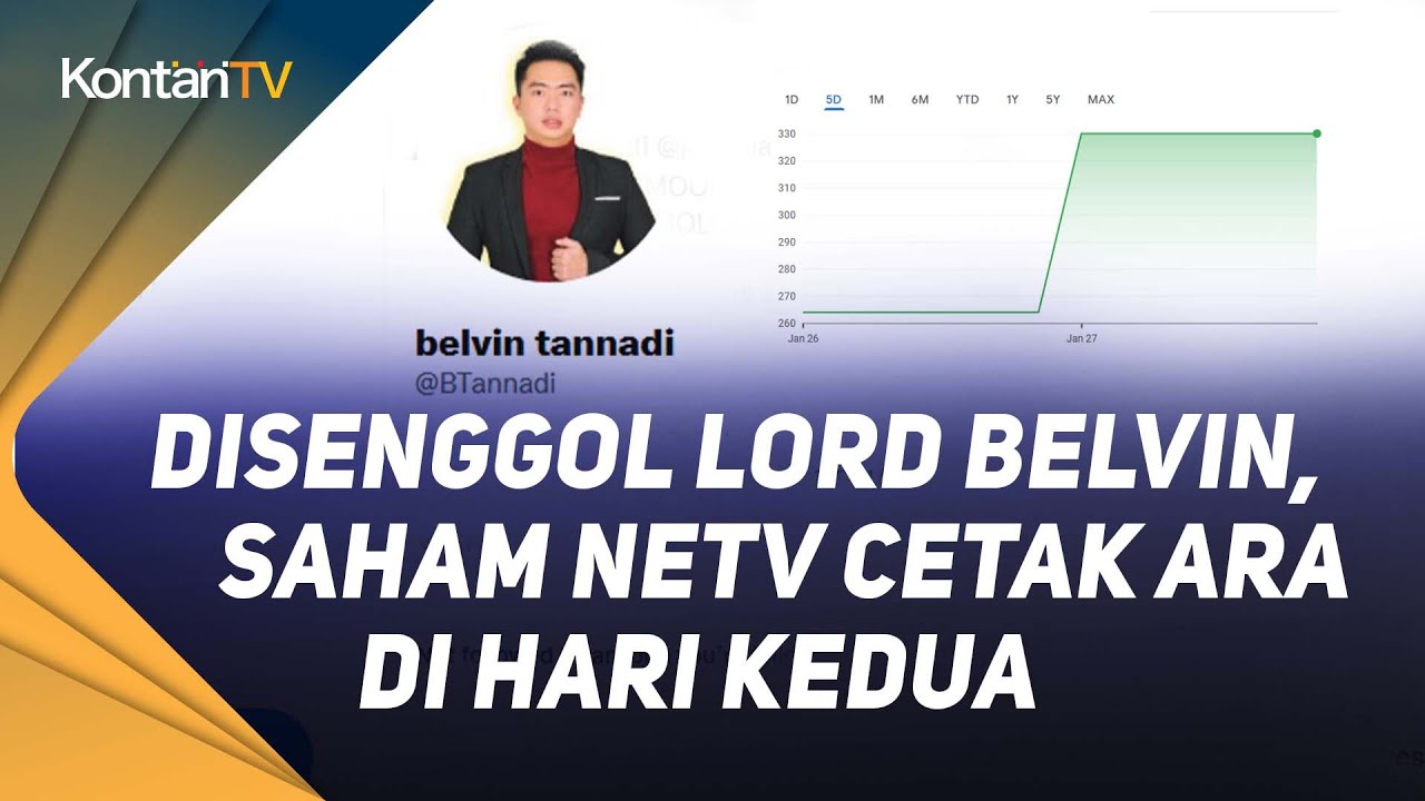 Disenggol Lord Belvin, Saham NETV Cetak ARA di Hari Kedua