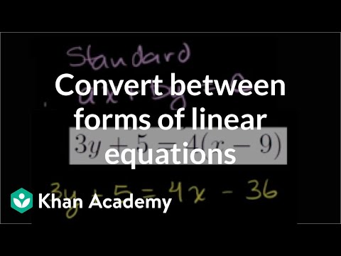 Linear Equations in Standard Form ( Video ) | Algebra | CK-12 Foundation
