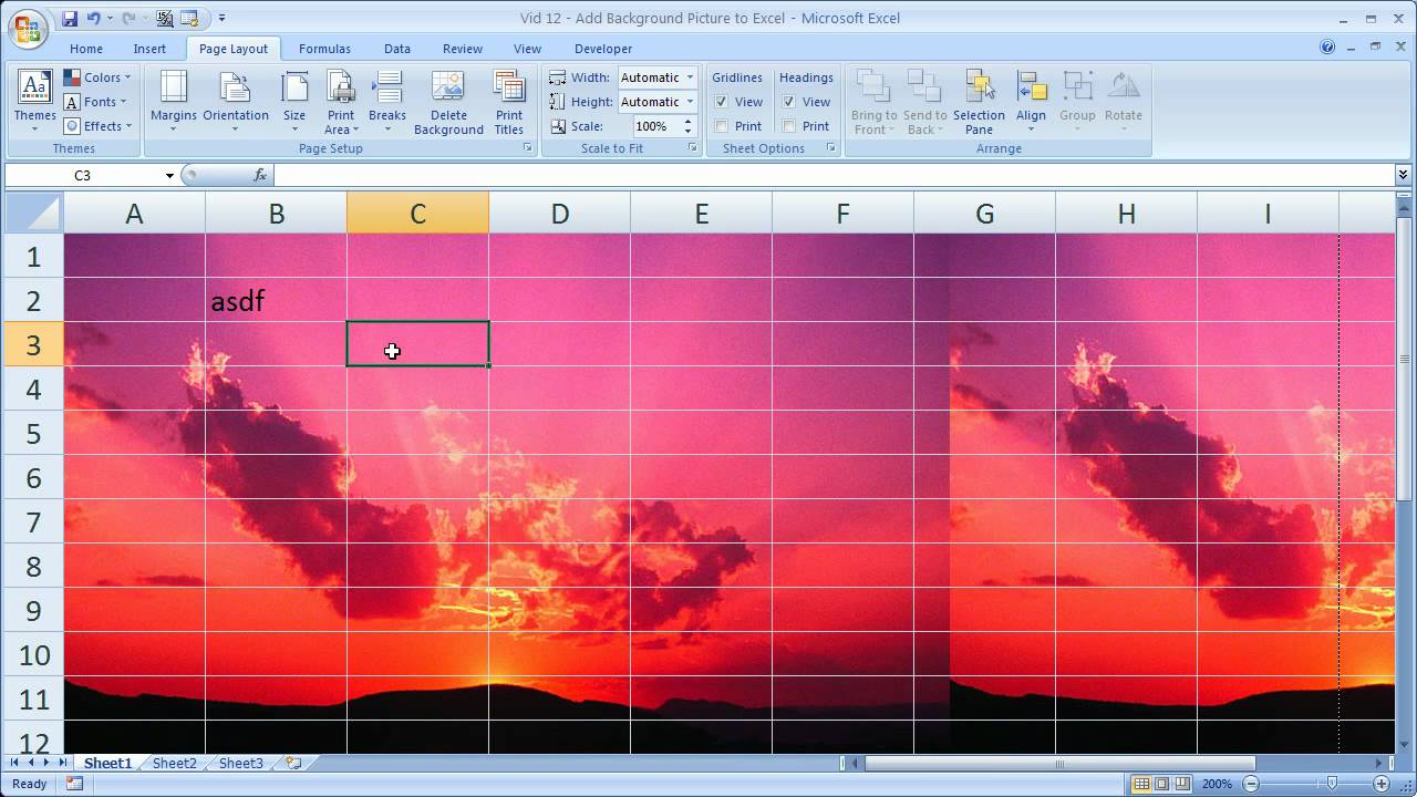 Excel Tips 12 Add Background Pictures To Excel Spreadsheets YouTube
