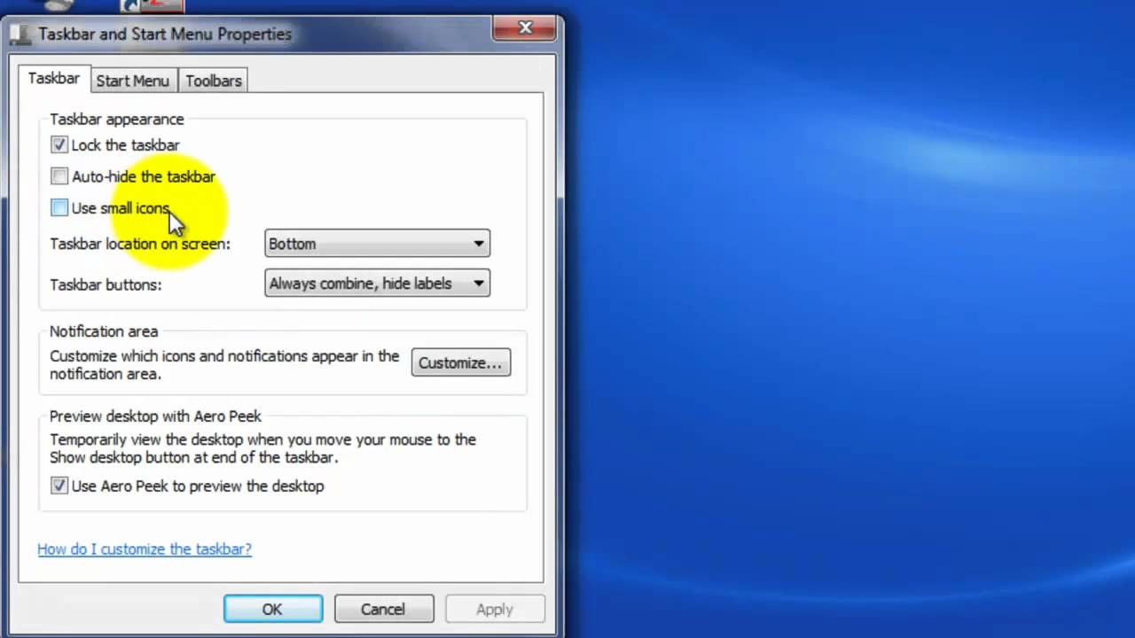 Quick Tip Reducing The Icon Size On Your Task Bar In Windows 7 YouTube
