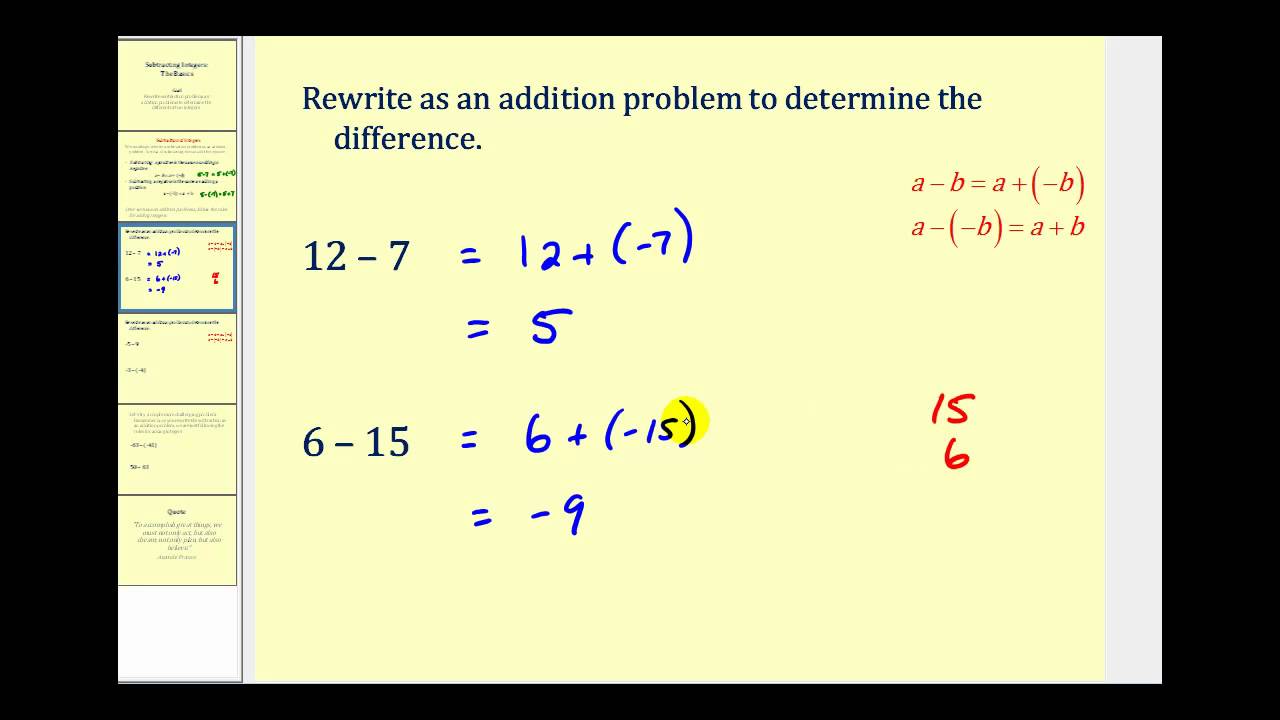 Subtracting Integers The Basics YouTube subtracting-integers-the-basics-youtube