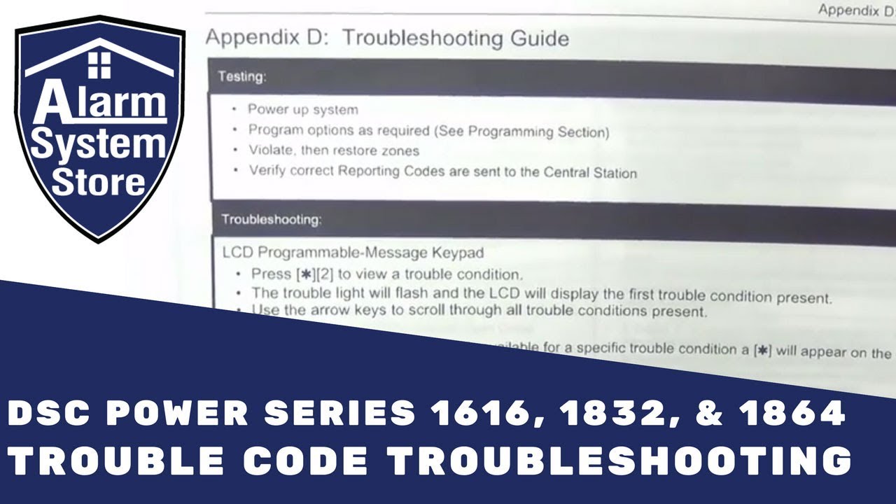 Alarm System Store Tech Video DSC Trouble Codes YouTube