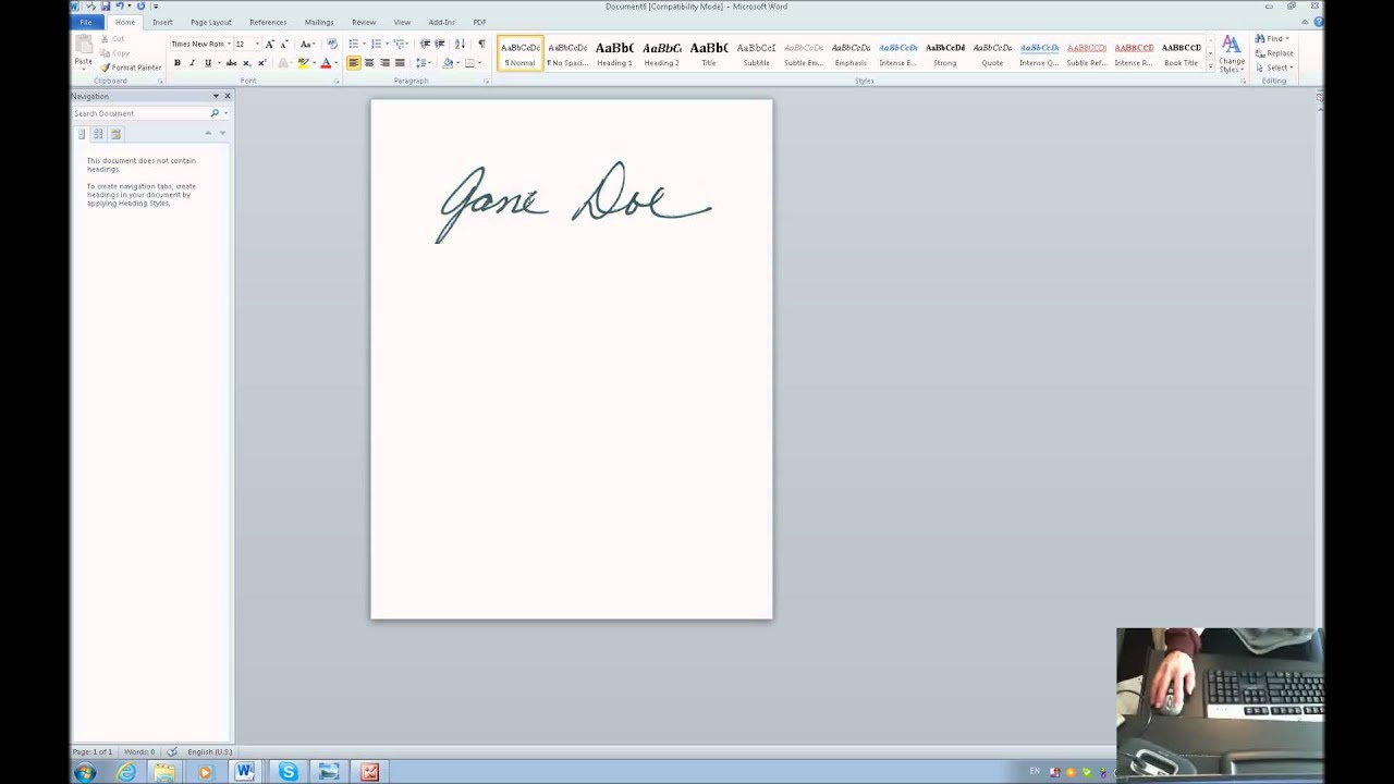 Accessibility How To Make Your Signature Electronic And Insert It Into A Document YouTube