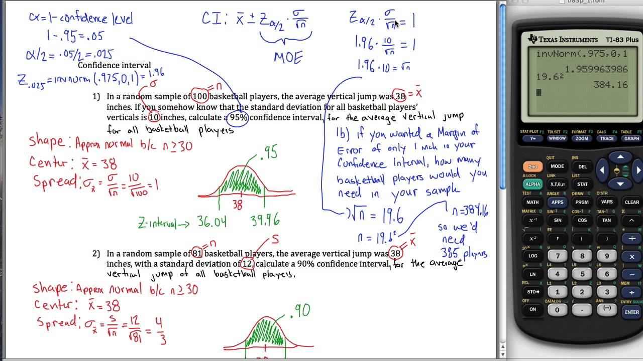Margin Of Error Sample Size TI 83 YouTube