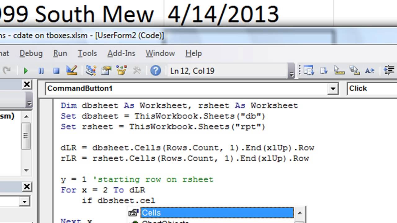 Excel VBA Tips N Tricks 25 Comparing TextBox Dates In Worksheet Loop