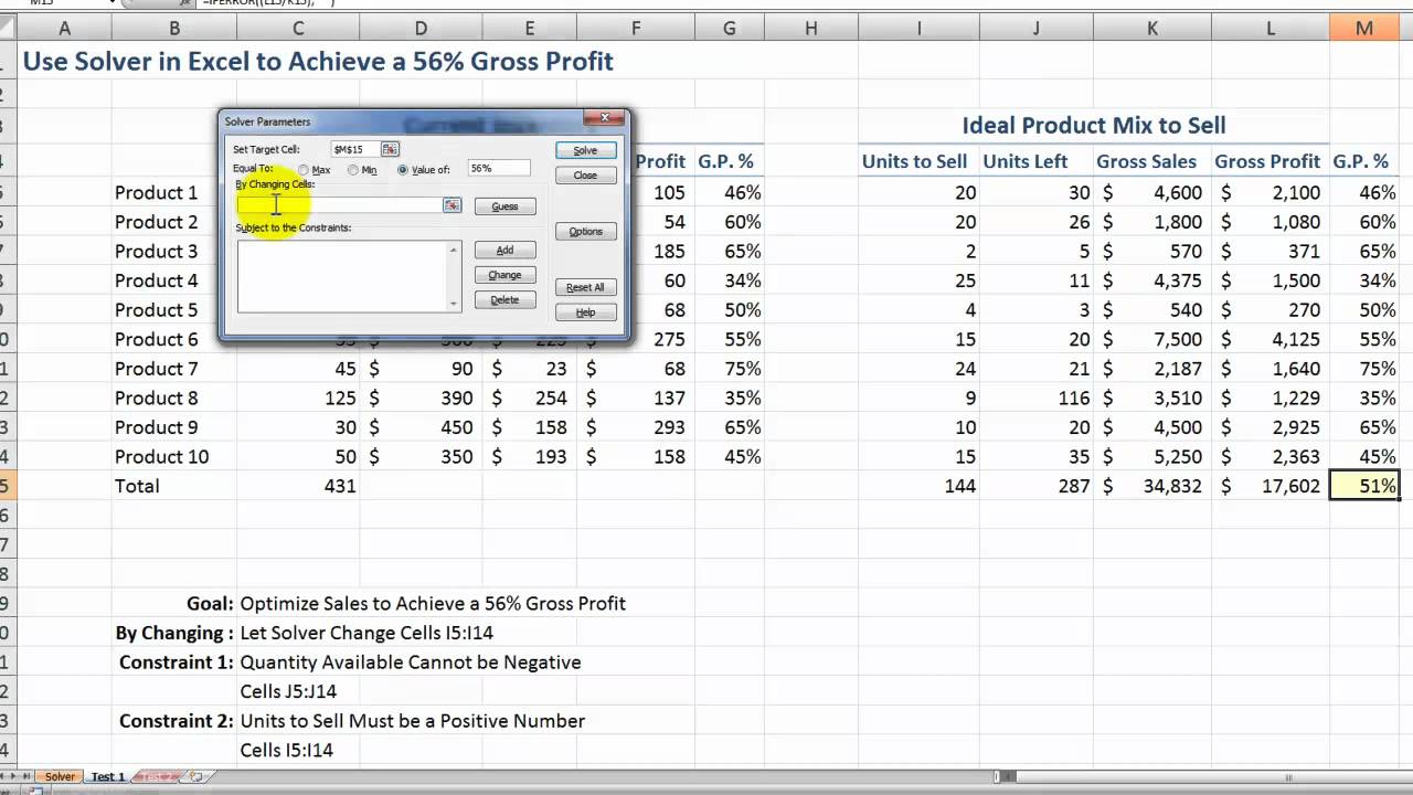 How To Use The Solver Tool In Excel YouTube