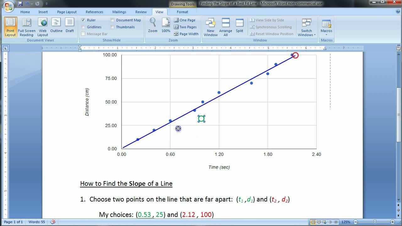 Finding The Slope Of A Best Fit Straight Line YouTube