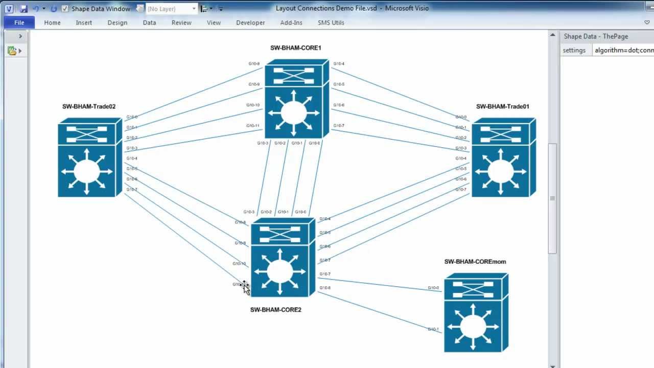 Automatically Laying Out Visio Network Topology Diagrams And Spacing 
