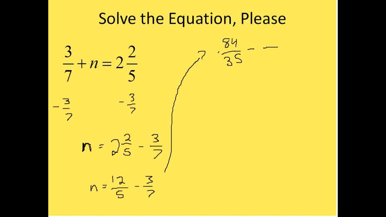 Solving Fraction Equations Simplifying Math YouTube