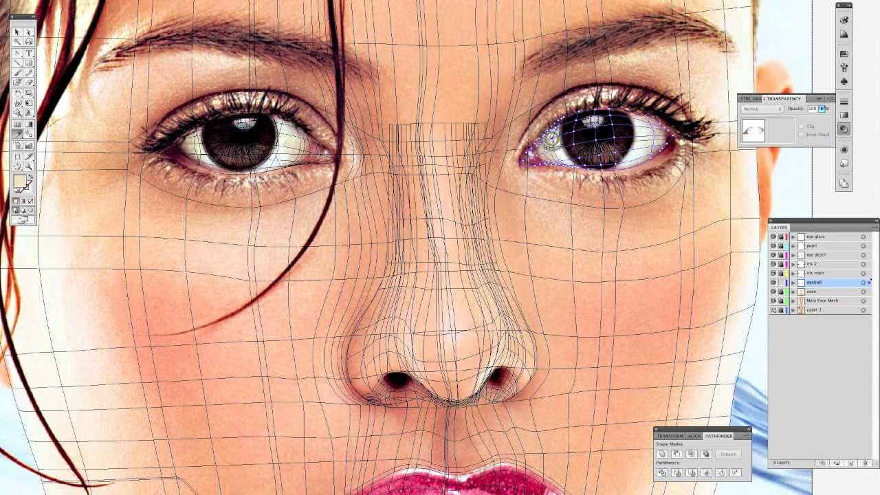 how-to-create-eyes-with-gradient-mesh-tool-in-illustrator-tutorial