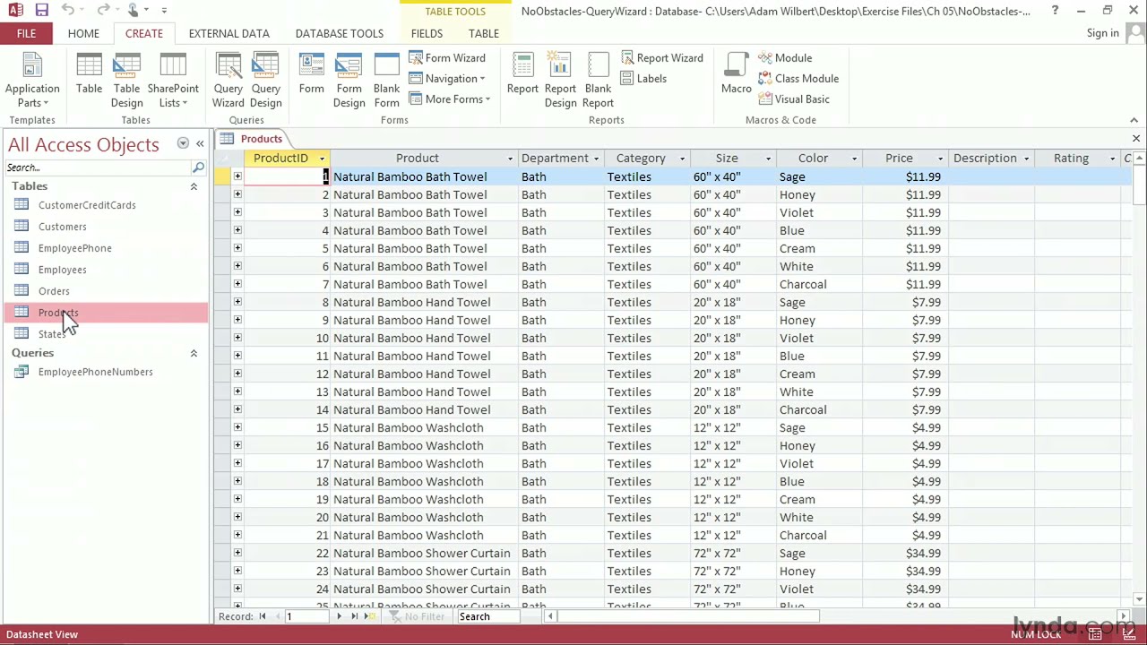 Access 2013 Tutorial Creating Queries With The Simple Query Wizard