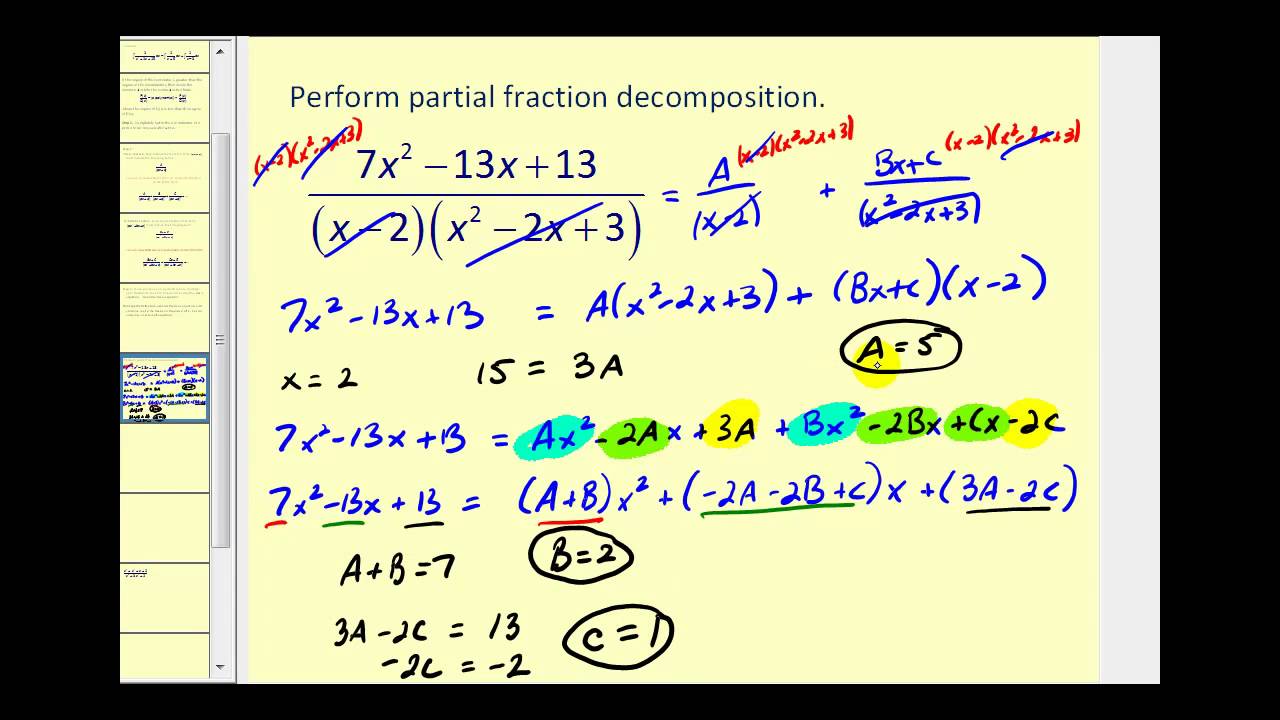 How To Perform Partial Fraction Decomposition