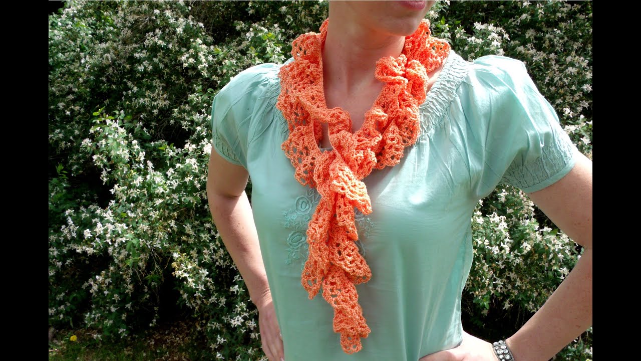 How To Crochet A Twisted Twirly Spiral Scarf With Crochet Thread 