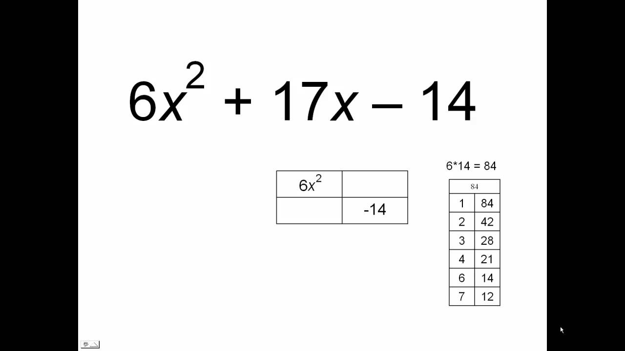 Factoring By The Box Method Example 3 YouTube