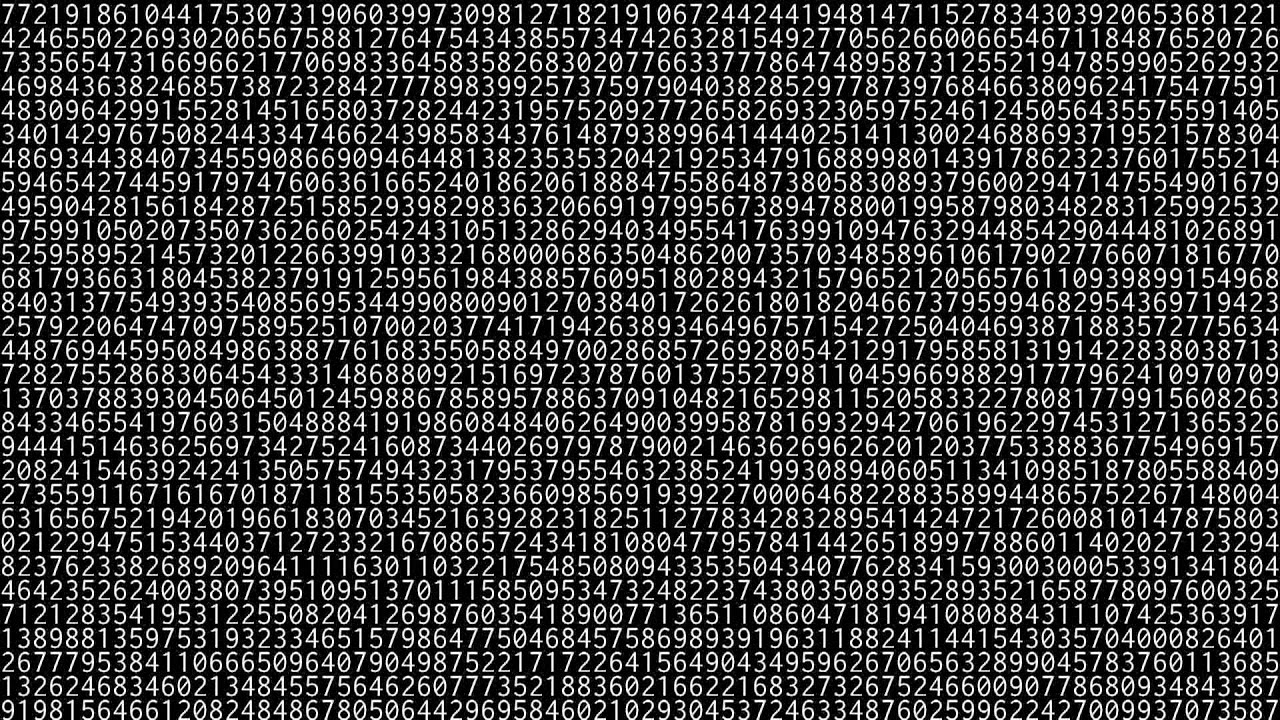 1 000 000 Digits Of Pi HD 1080p YouTube