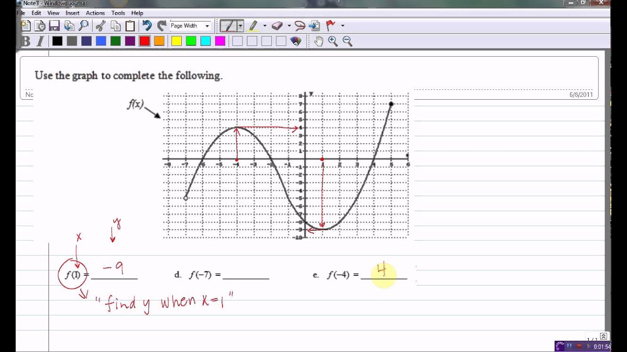 Finding function values given a graph - YouTube