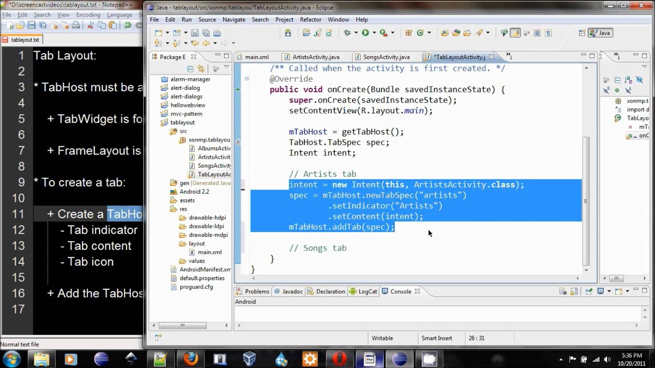 Android Tab Layout Tutorial - YouTube