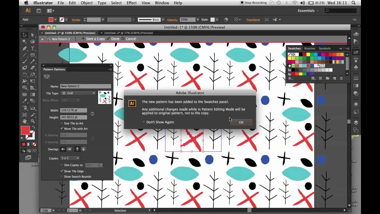 Quick And Easy Pattern Swatches In Illustrator CS6 YouTube