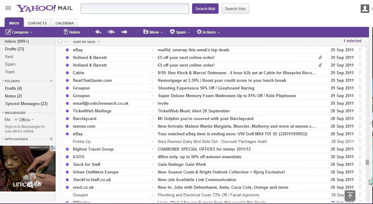 How To Delete All Yahoo Mail Emails In Inbox In One Go 2013 YouTube