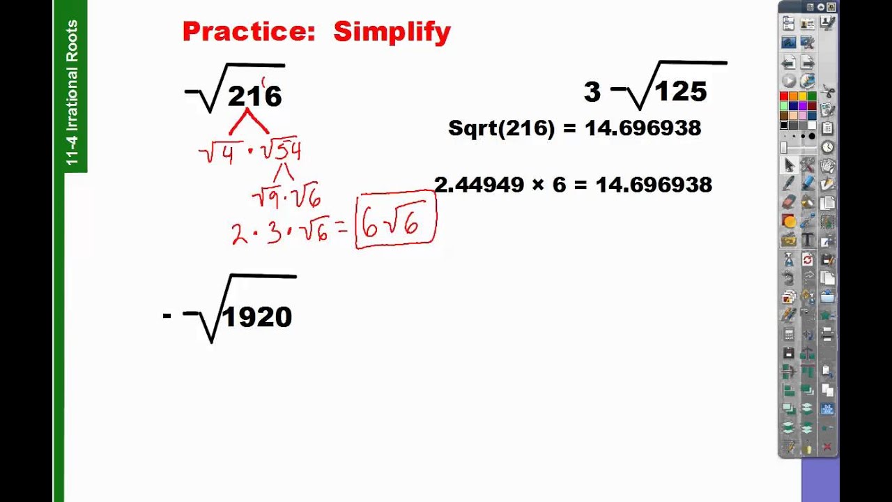 11 4 How To Find Simplest Radical Form YouTube