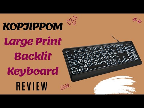 KOPJIPPOM Large Print USB Backlit Keyboard - Ergonomic Design