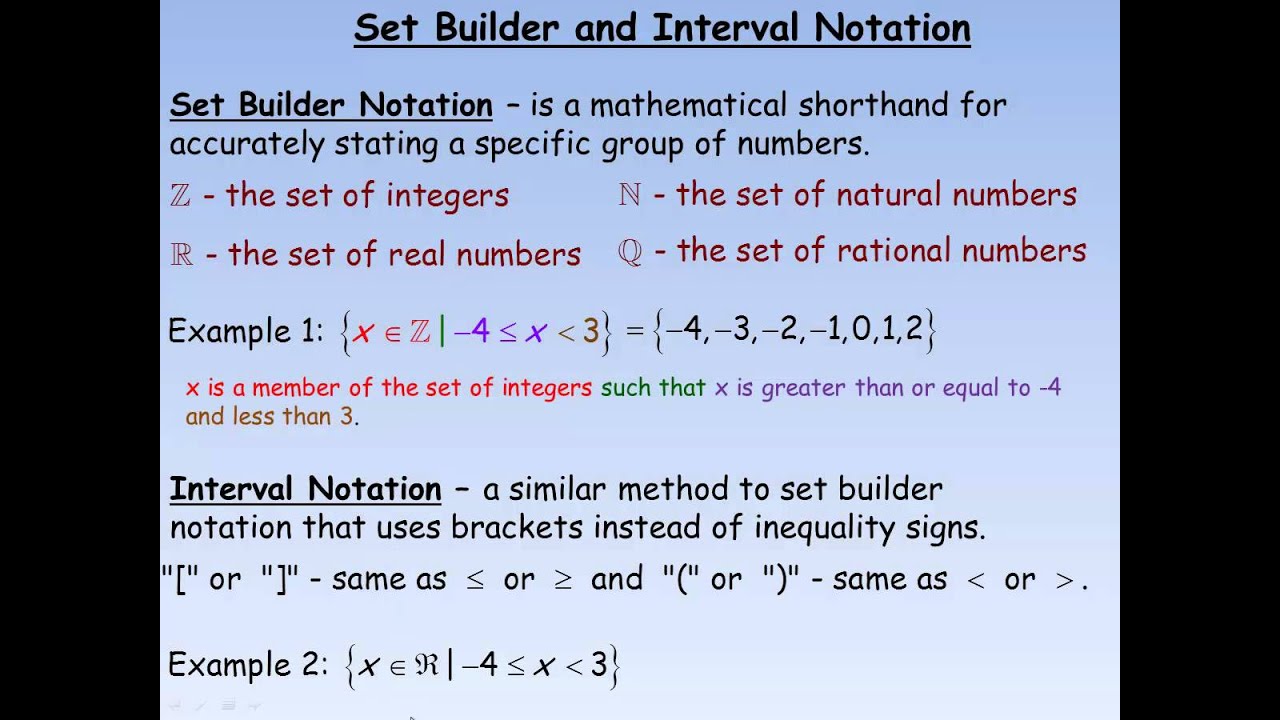 Set Builder And Interval Notation mp4 YouTube