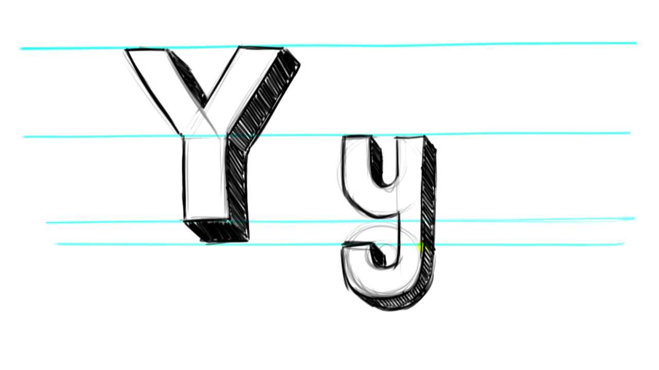 How To Draw 3D Letters Y Uppercase Y And Lowercase Y In 90 Seconds 