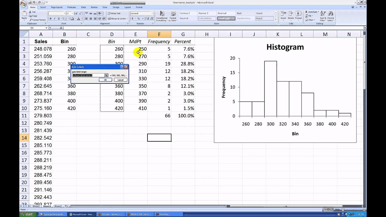 How To Make A Percent Histogram In Excel 2007 YouTube