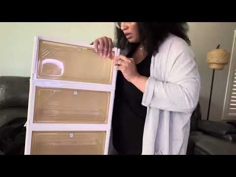 YFXCVSL 4-Tier Stackable Plastic Storage Bins