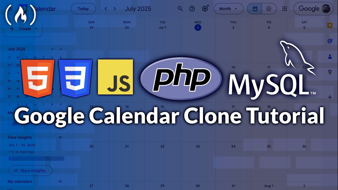 Google Calendar Clone Tutorial Php Mysql Javascript Html And Css