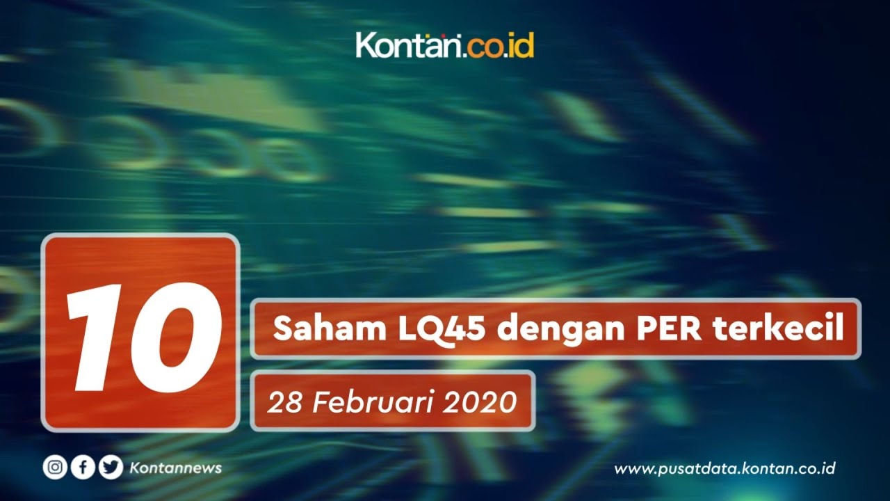 IHSG Turun, Ini 10 Saham LQ45 dengan PER Terkecil (28/02/2020)