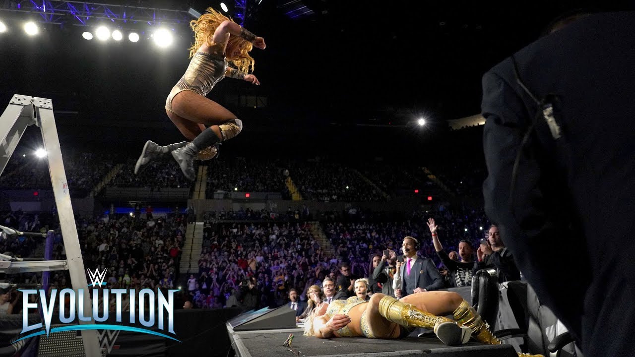 Wwe Evolution Charlotte Flair Vs Becky Lynch Last Woman Standing For