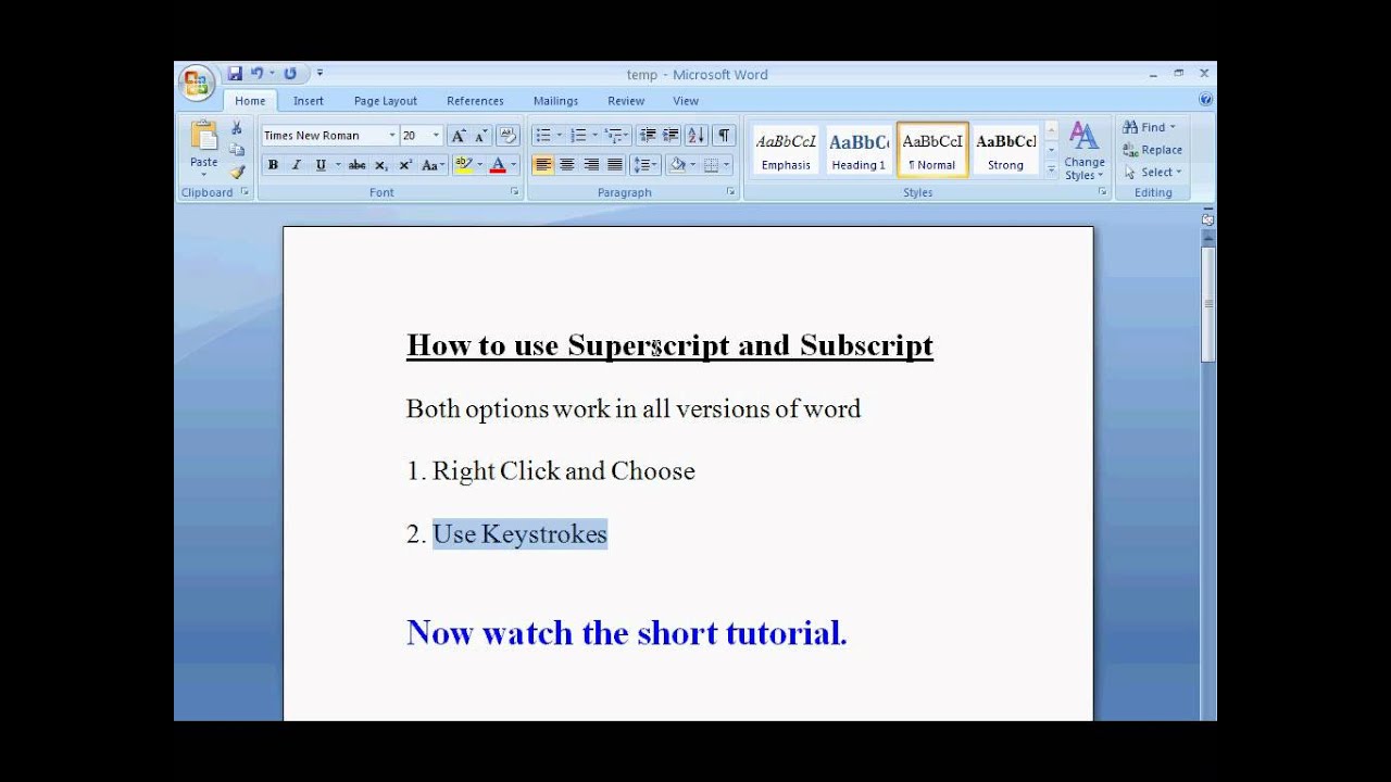 How To Superscript And Subscript In Word simple YouTube
