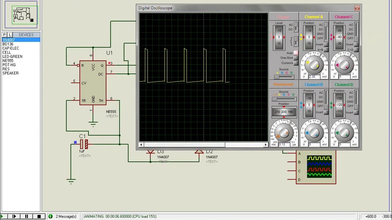 Exemplos De Circuitos Com 555 No Proteus Timer Pwm Youtube