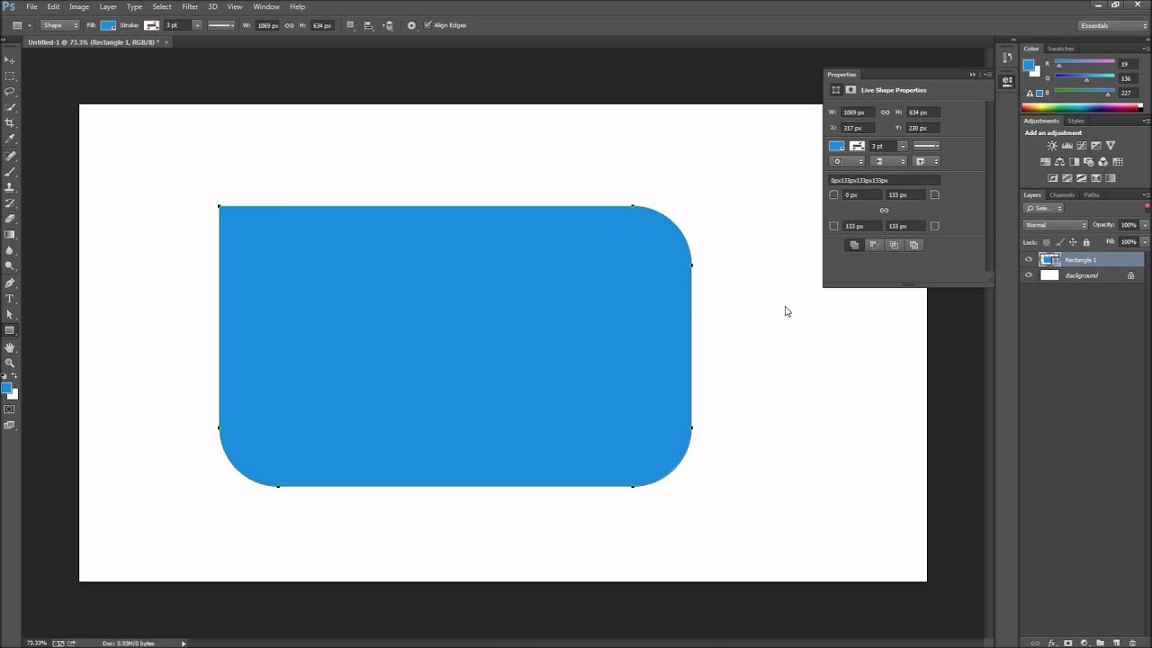 Photoshop Tutorial CC New Rectangle Corner Radius Options HD YouTube