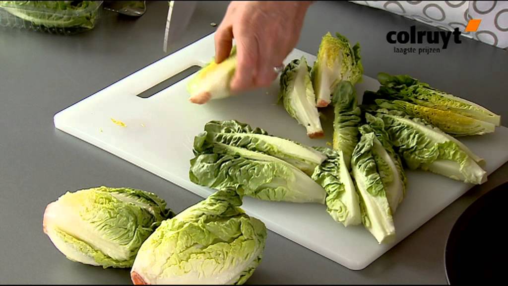 Zalmpakketje met geroosterde Romeinse sla - YouTube